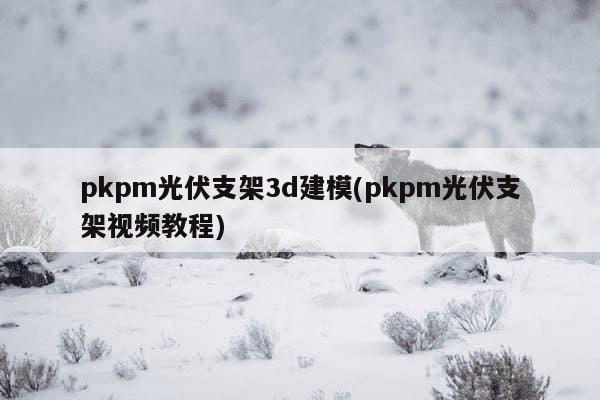 pkpm光伏支架3d建模(pkpm光伏支架视频教程) - 三迪网络